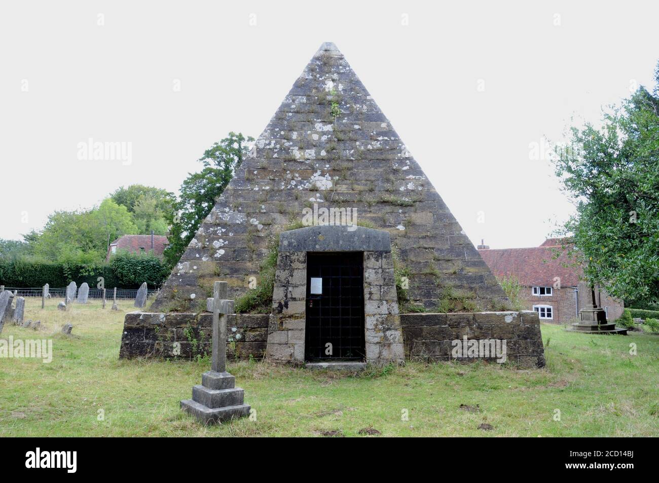 The 25 foot high Pyramid stands in the churchyard of Brightling Church ...