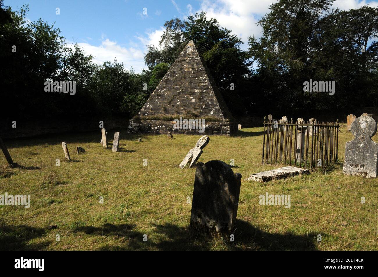 The 25 foot high Pyramid stands in the churchyard of Brightling Church ...