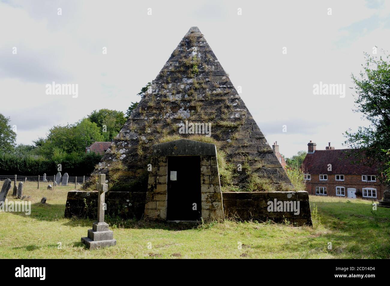 The 25 foot high Pyramid stands in the churchyard of Brightling Church ...