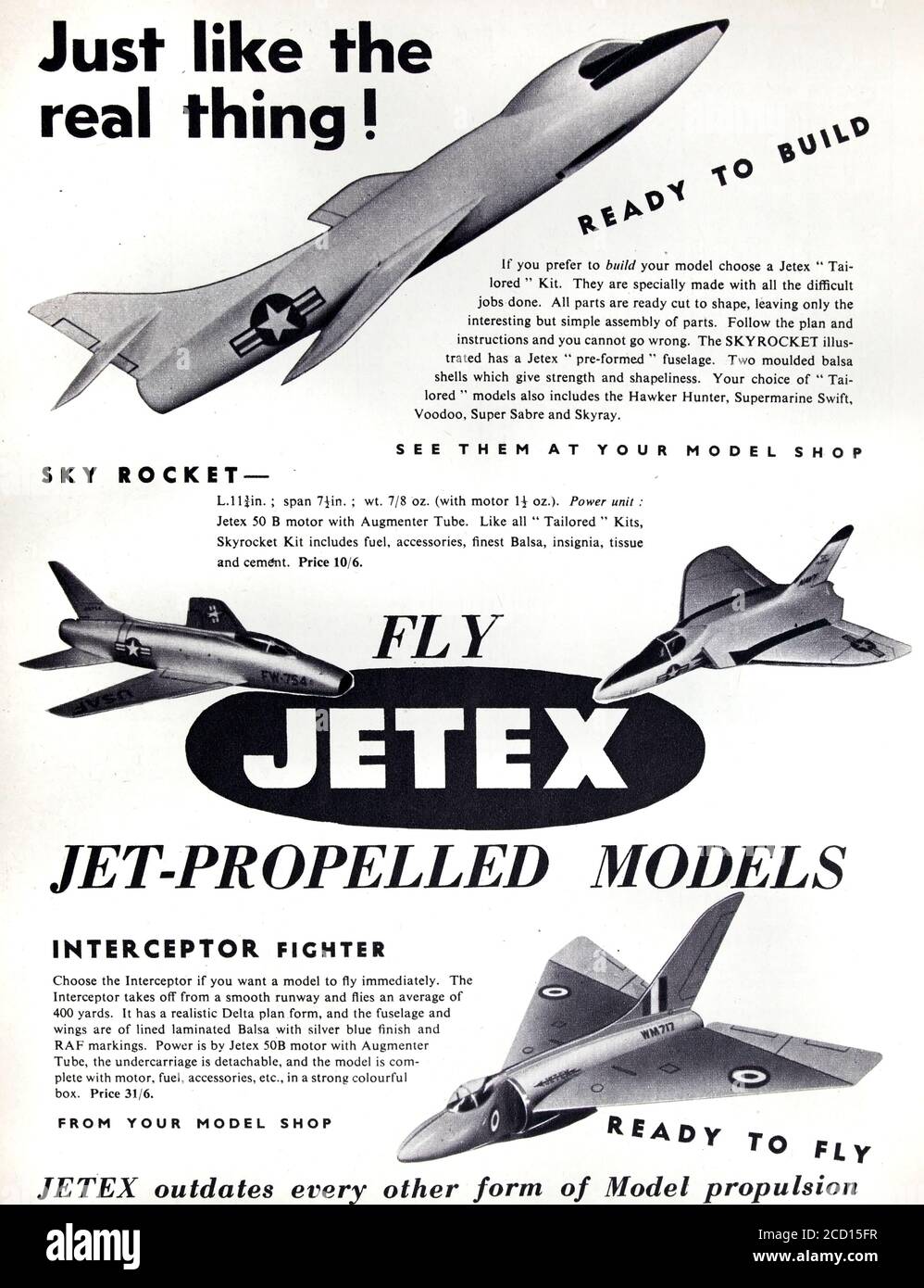 Vintage advertisement for Jetex model aircraft featuring the Douglas ...