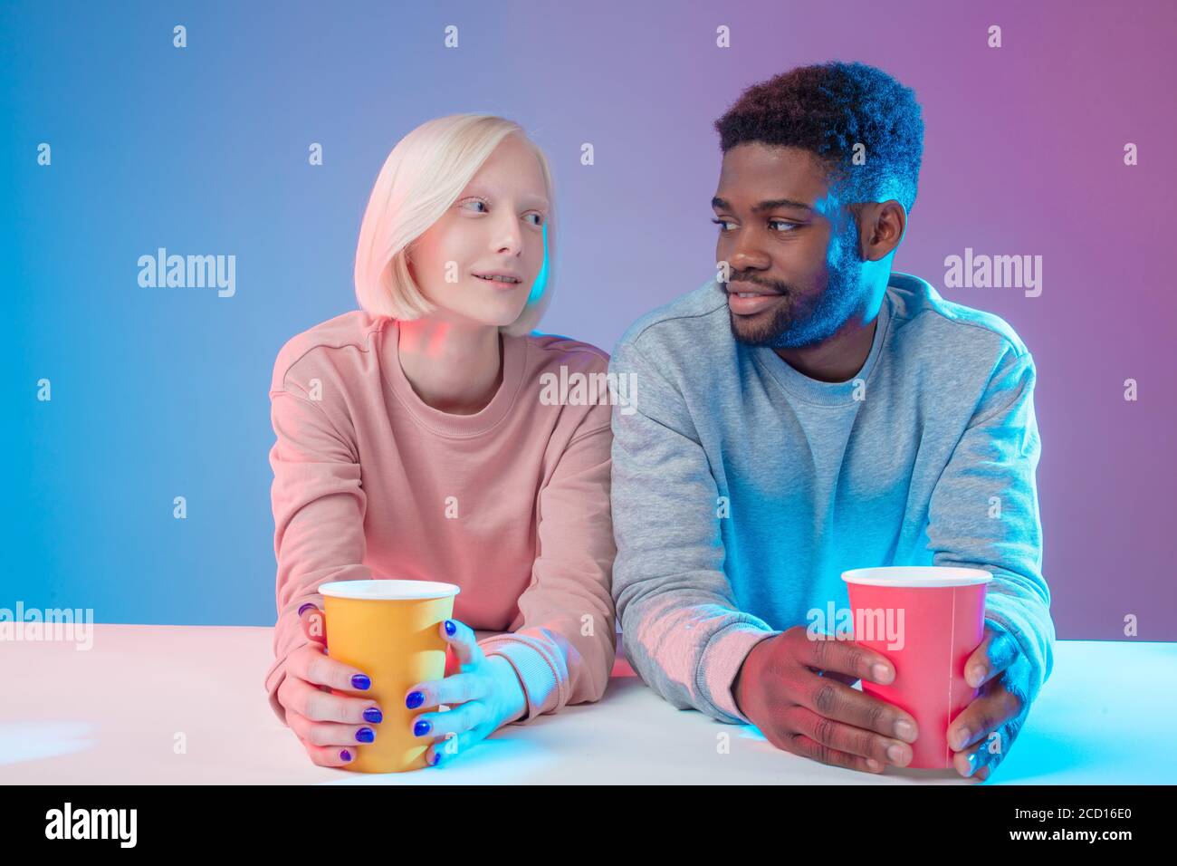 happy cheerful young diverse people enjoying time with each other ...