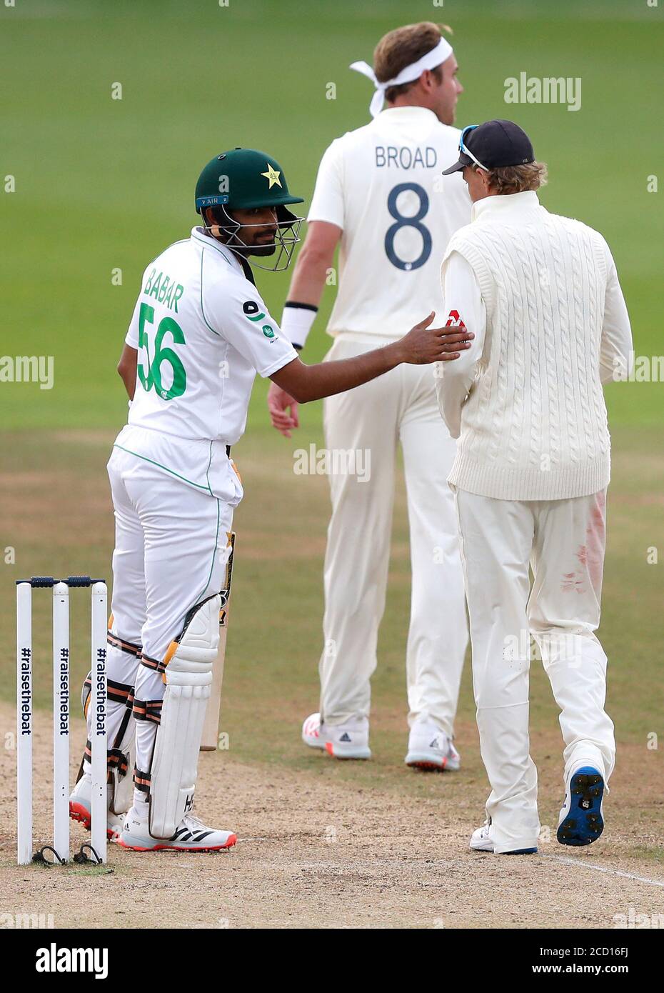 England's Joe Root (right) shake hands with Pakistan's Babar Azam after ...