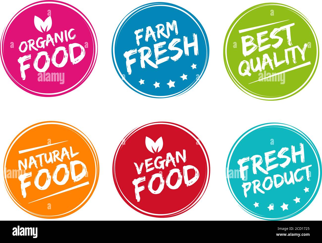 Set of colorful labels and badges for organic, natural, bio and eco ...