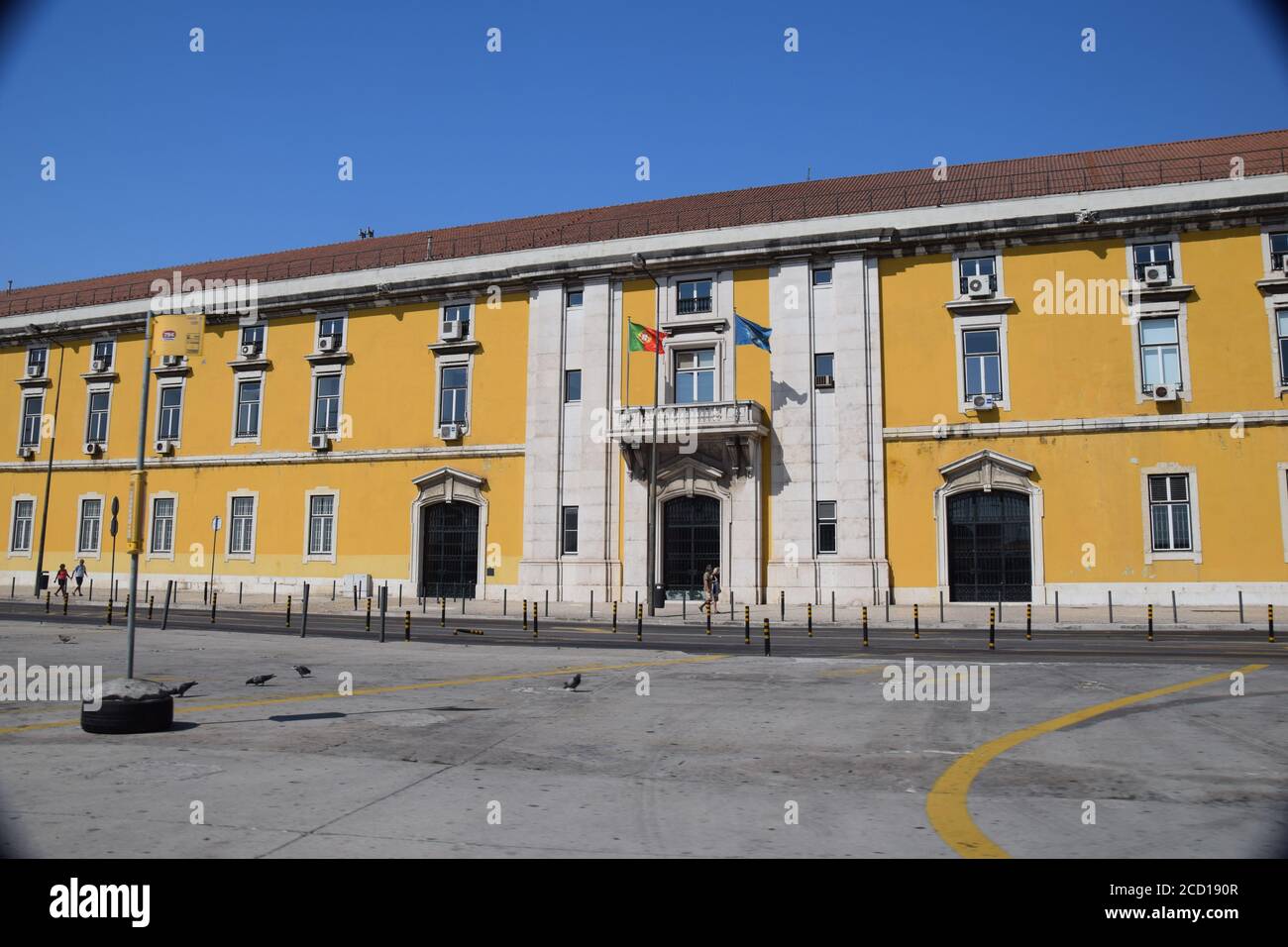 downtown Lisbon capital of Portugal historical buildings old Portuguese ...