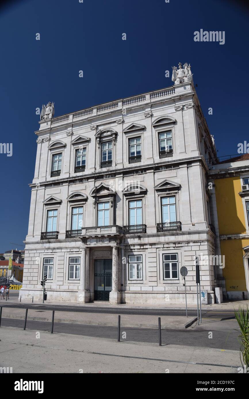 downtown Lisbon capital of Portugal historical buildings old Portuguese ...