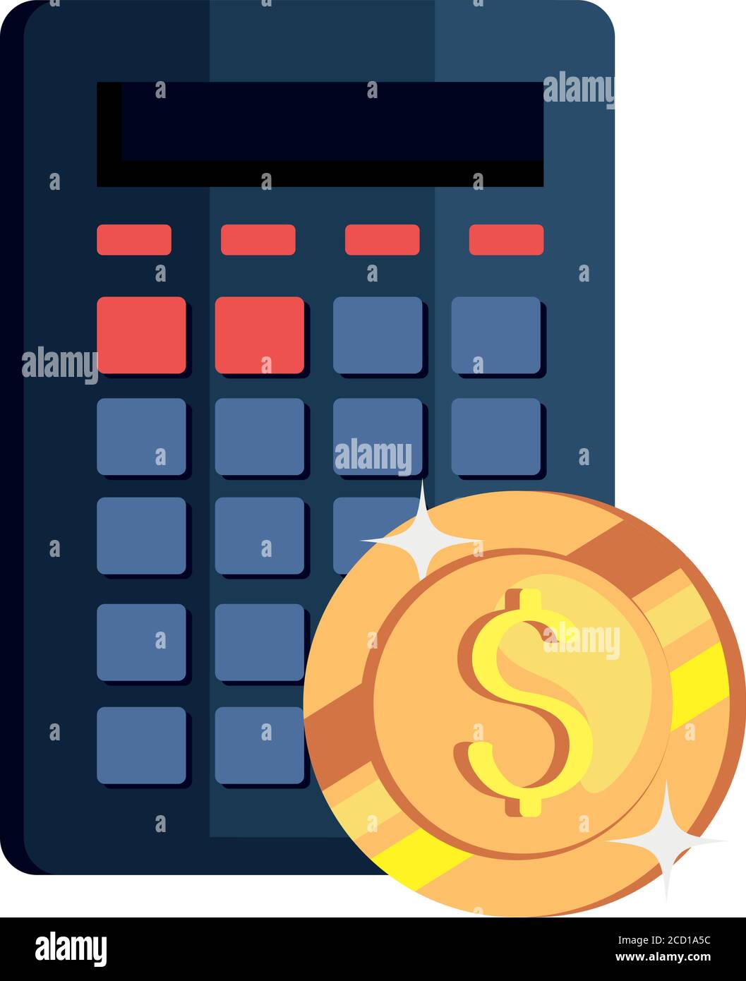 calculator with coin, in white background Stock Vector Image & Art - Alamy
