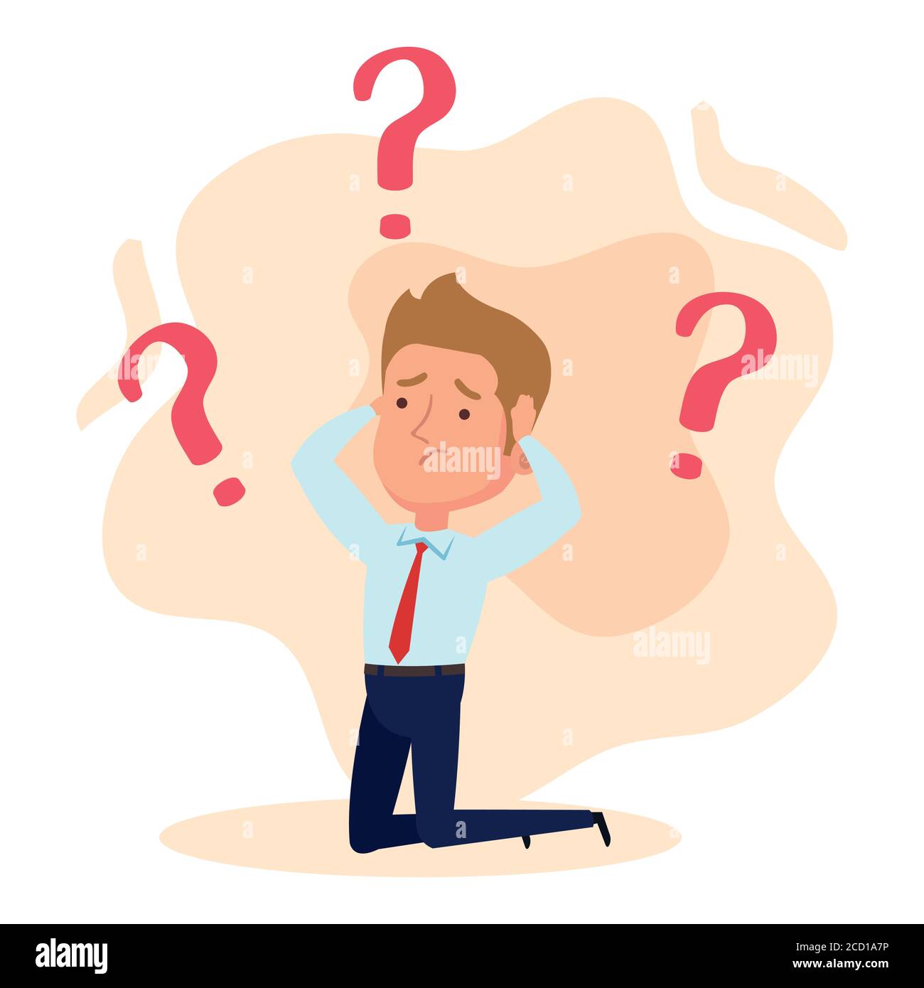 Thoughtful man isolated on Stock Vector Images - Alamy