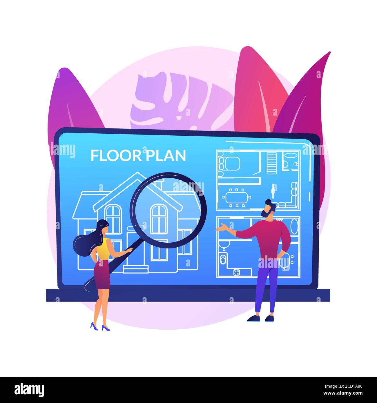 Real estate floor plan abstract concept vector illustration Stock ...