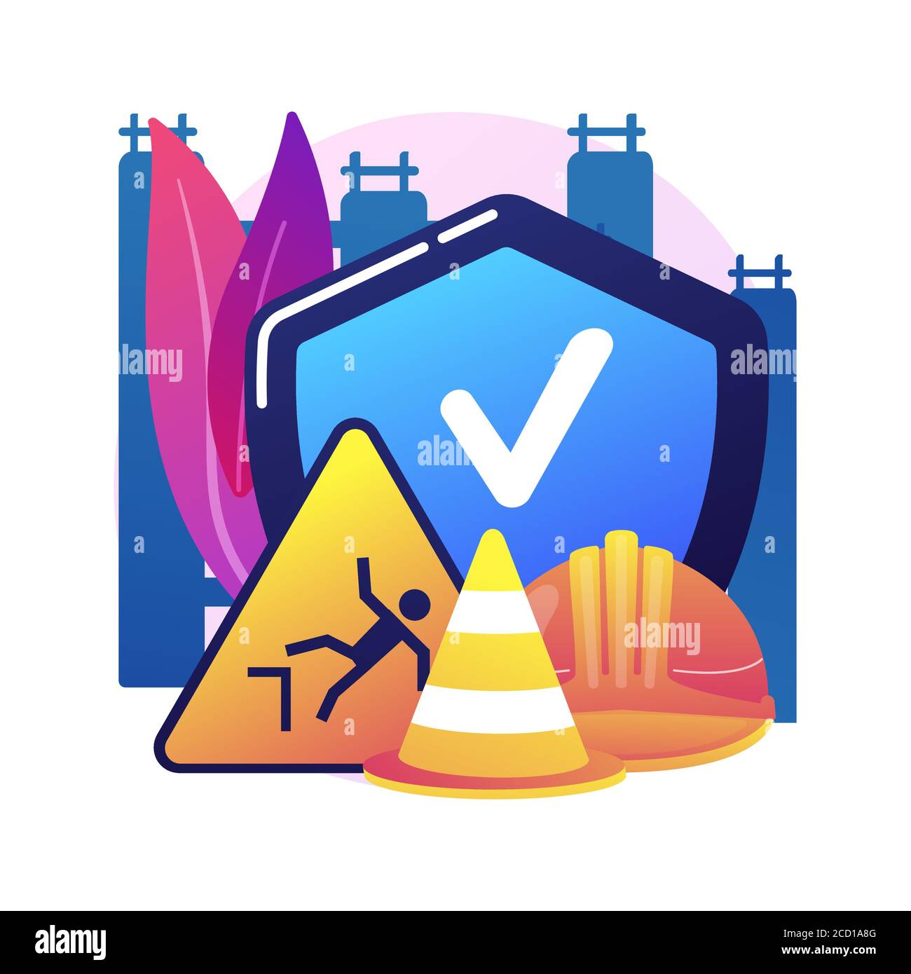 Construction site protection abstract concept vector illustration Stock ...