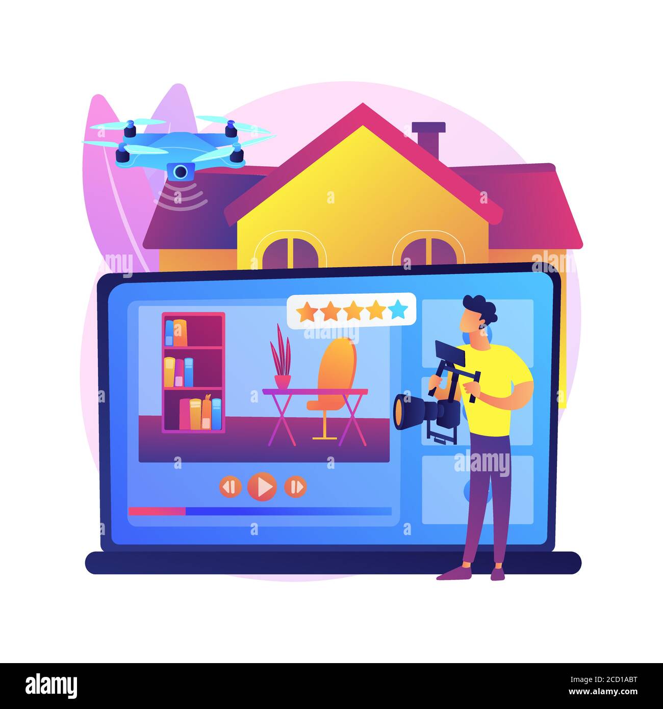 Real estate video tour abstract concept vector illustration Stock ...