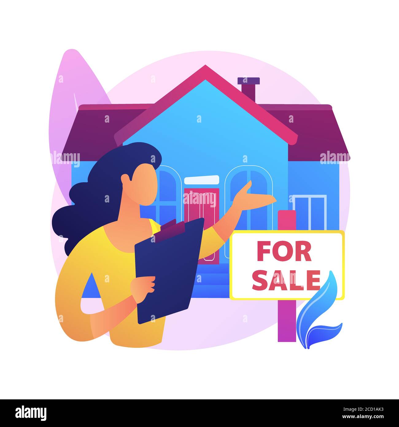 Real estate agent abstract concept vector illustration Stock Vector ...