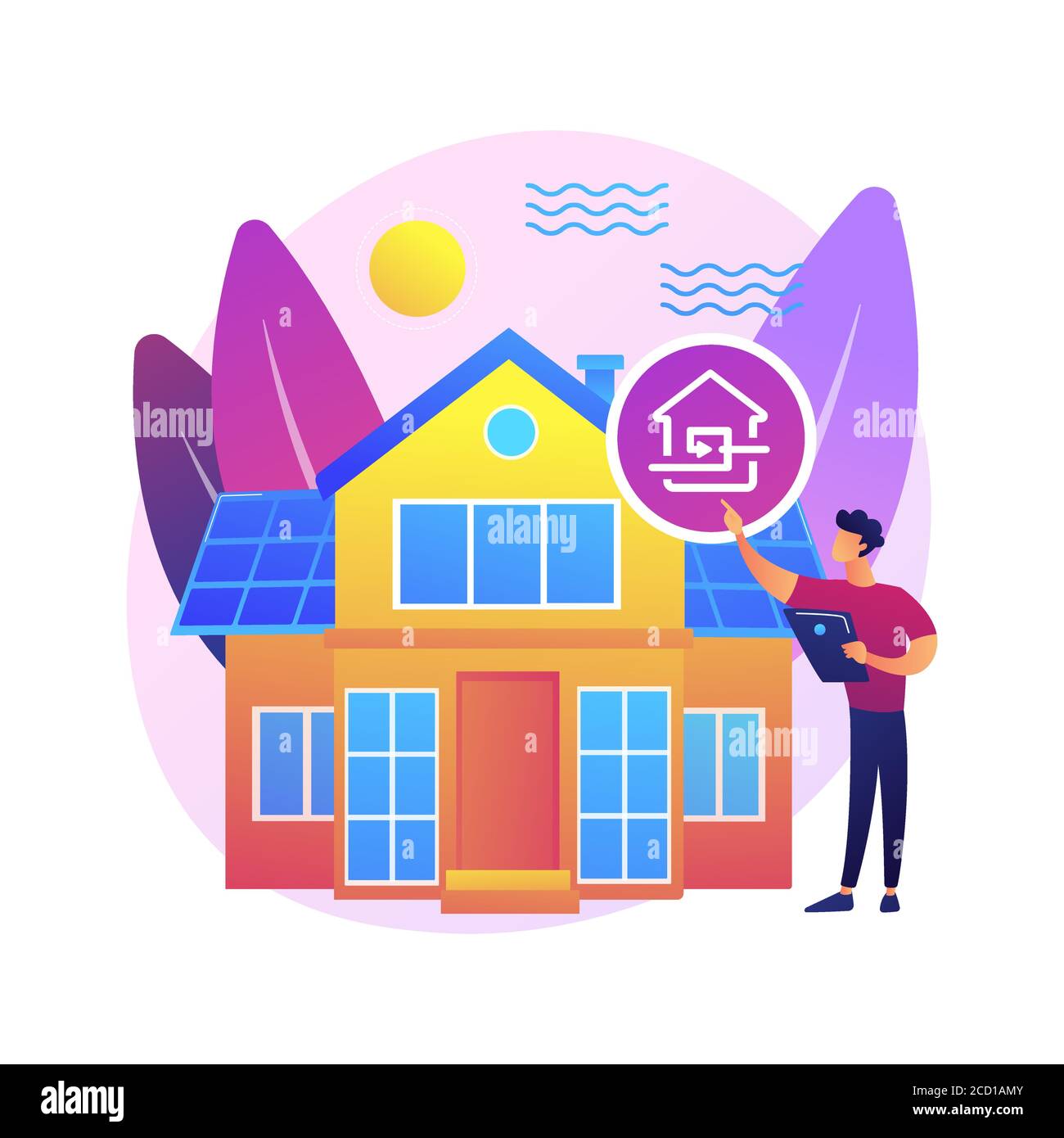 Passive house abstract concept vector illustration Stock Vector Image ...