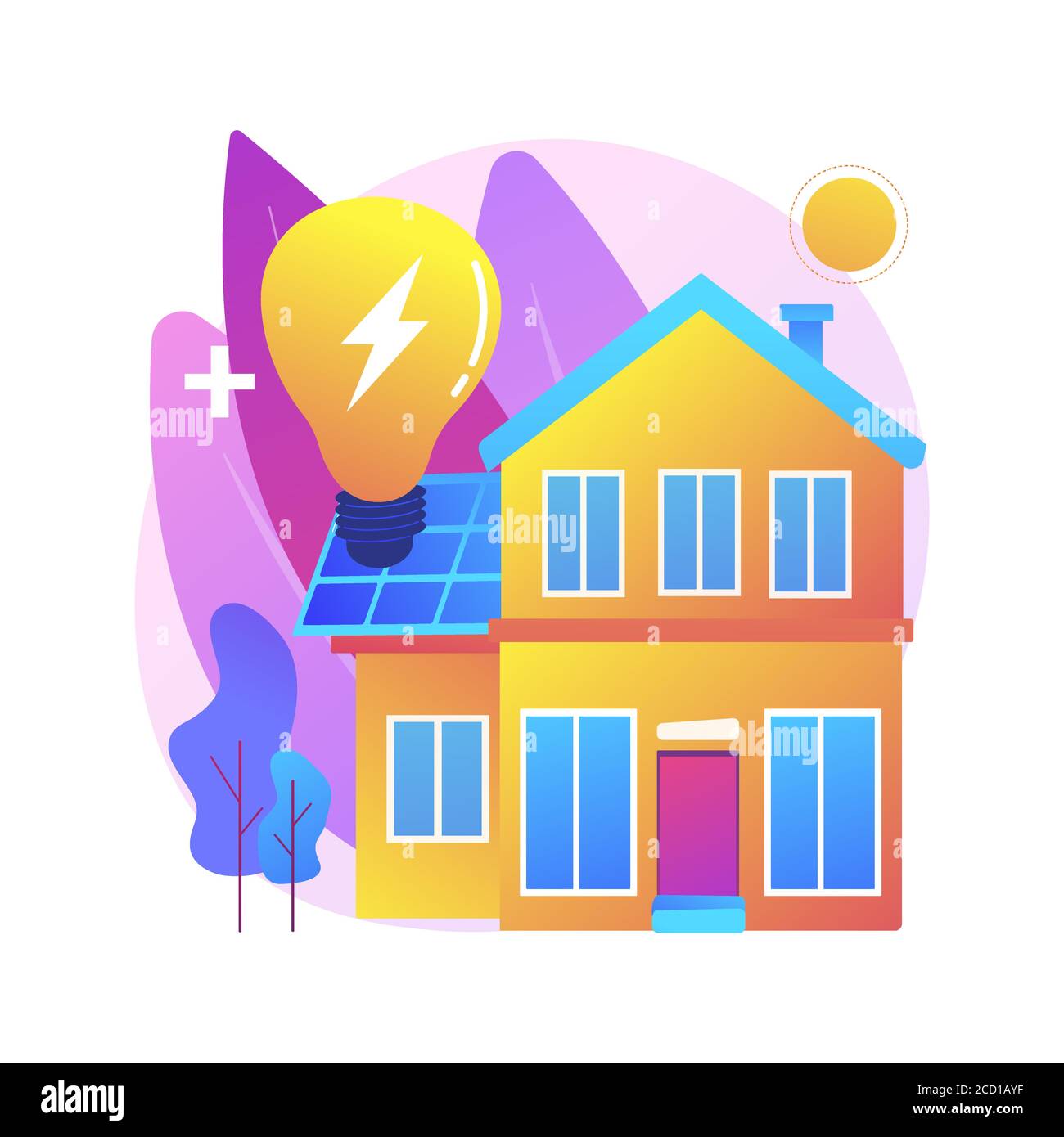 Energy-plus house abstract concept vector illustration Stock Vector ...