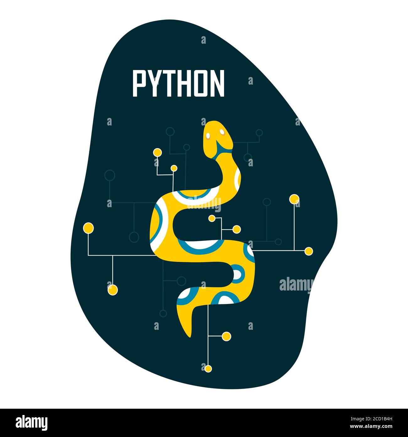 Python code language sign. Programming coding and developing concept ...