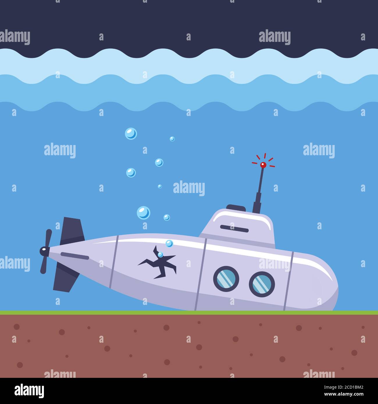 the submarine has crashed and is losing air through a hole in the ship ...