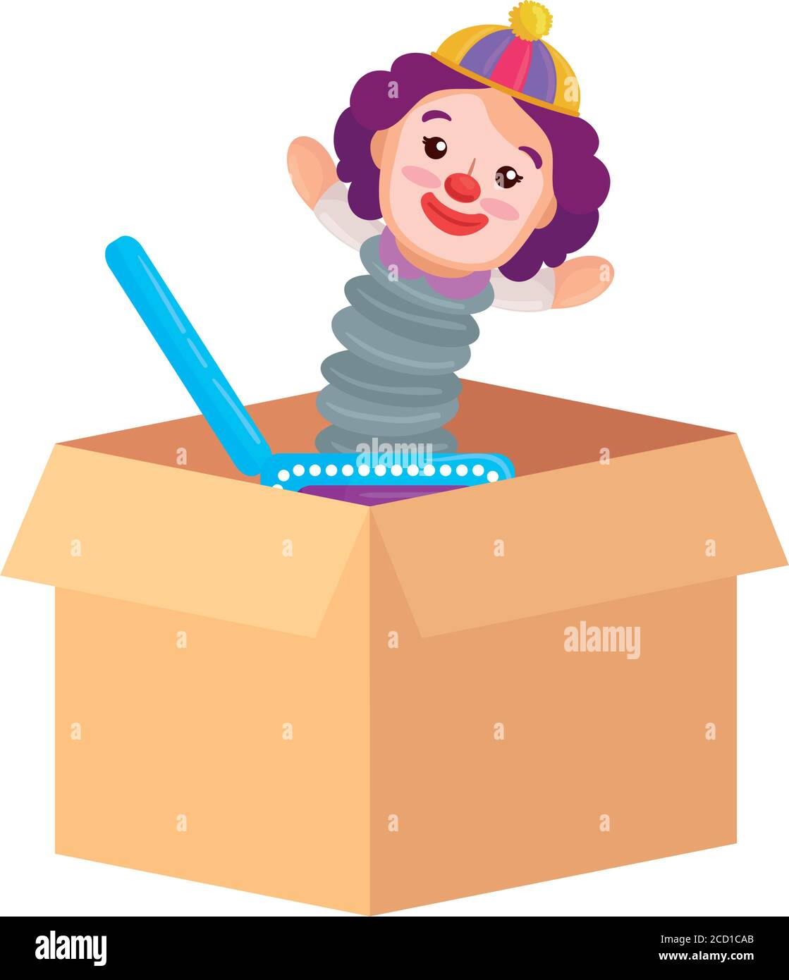 clown toy on box carton, in white background Stock Vector Image & Art ...