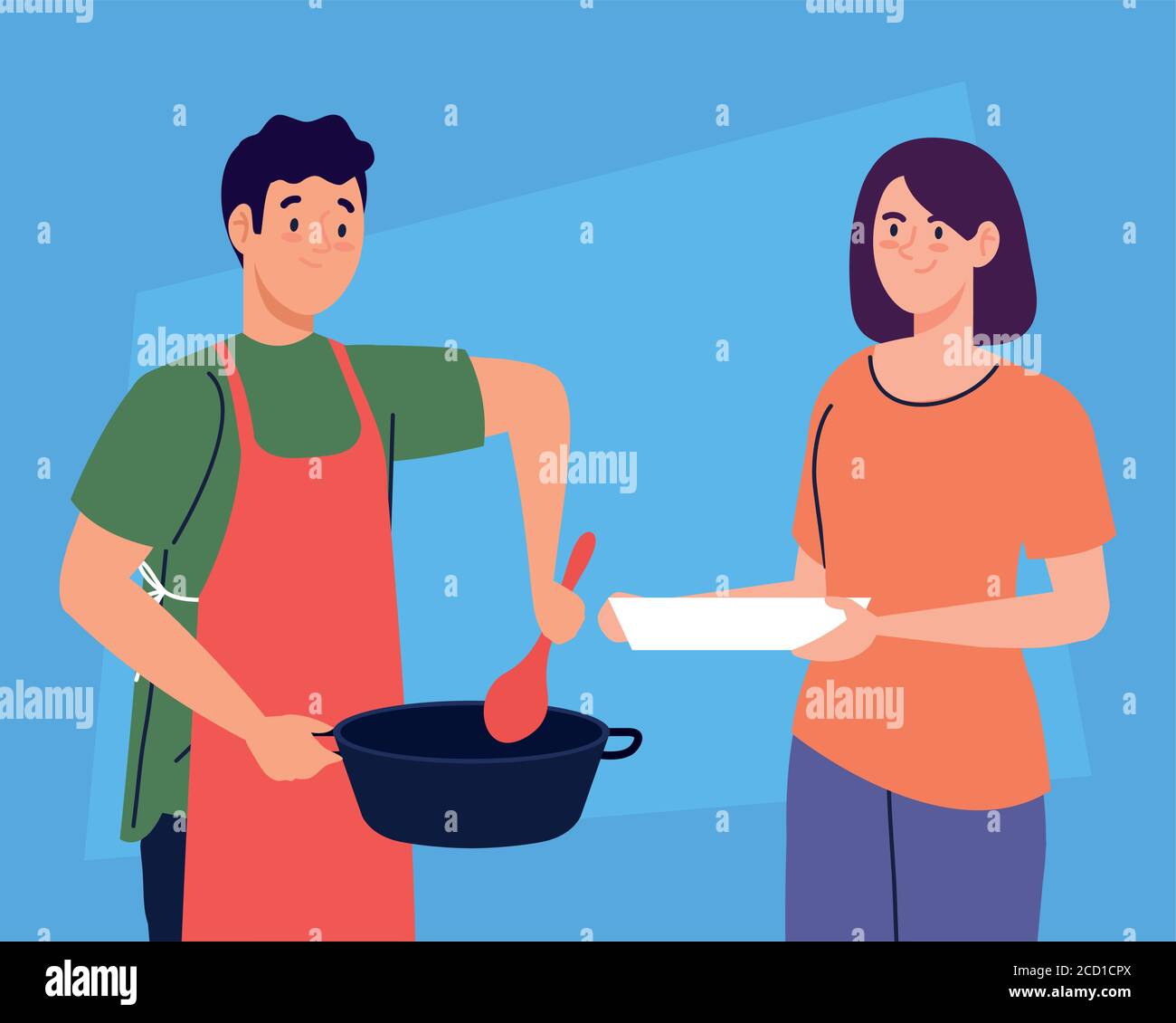 Blue apron man Stock Vector Images - Alamy