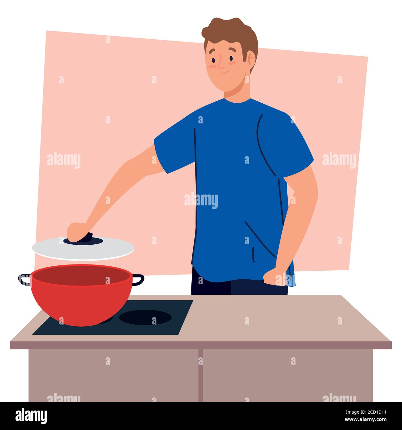 Man cooking on stove Stock Vector Images - Alamy