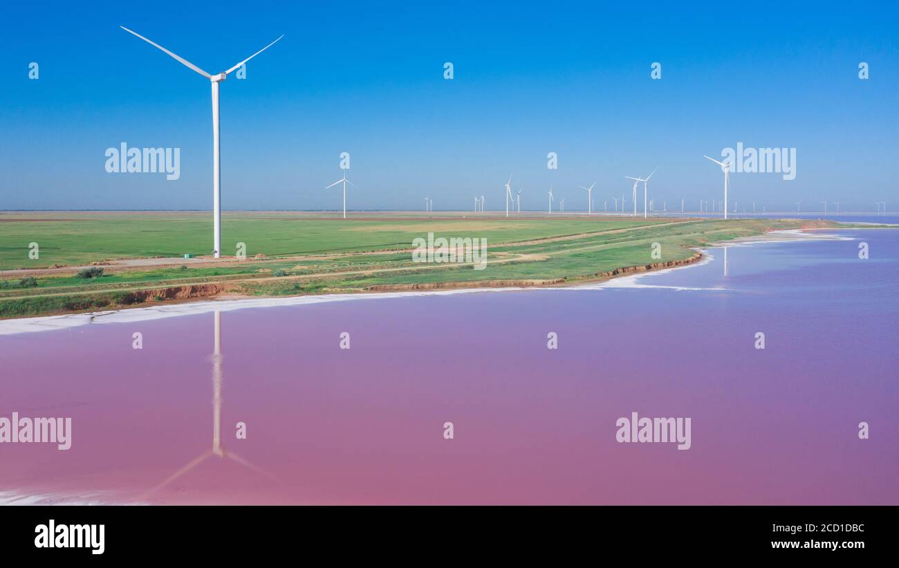 Wind farms on meadow hi-res stock photography and images - Alamy