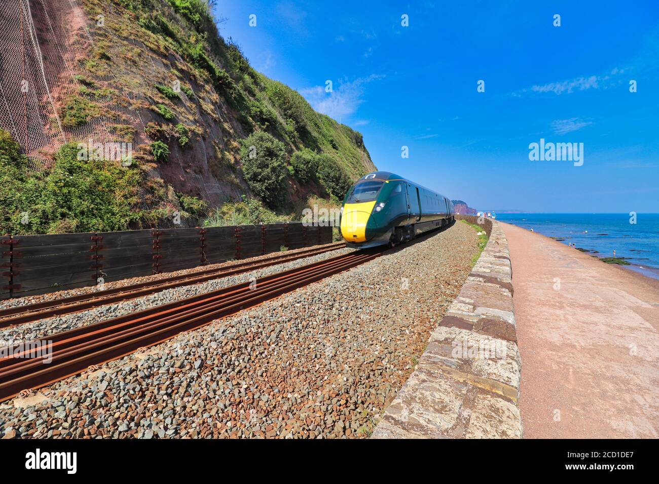 Teignmouth train on the seafront Stock Photo - Alamy