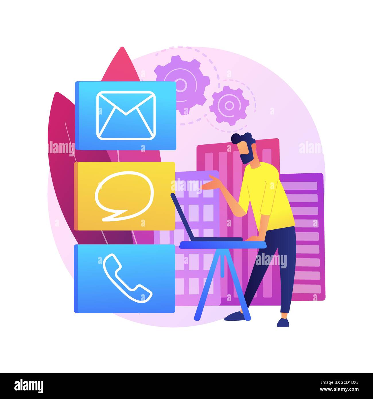 Contact center abstract concept vector illustration Stock Vector Image ...