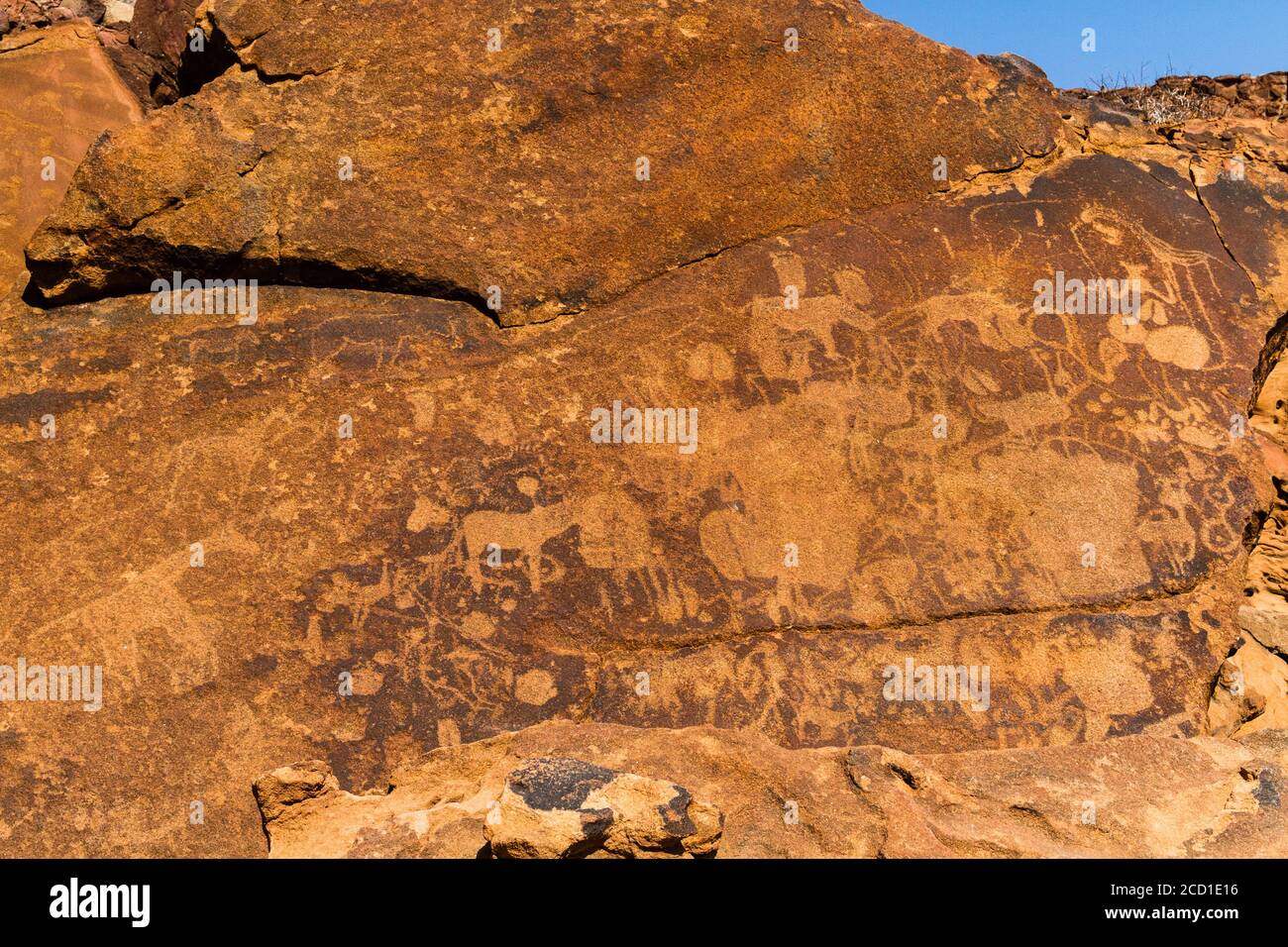 Rock engravings from Twyfelfontein, Namibia, which are about 2000 years ...