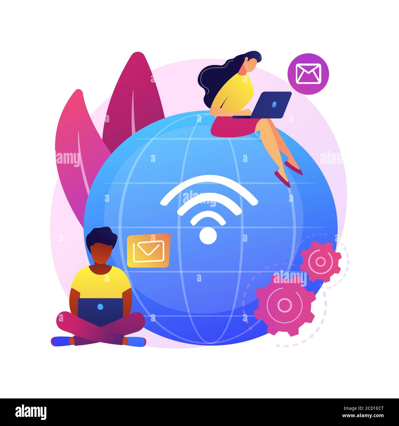 Distance working abstract concept vector illustration Stock Vector ...