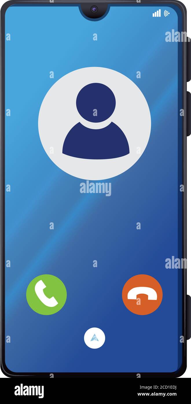realistic smartphone mockup with call on screen, on white background ...