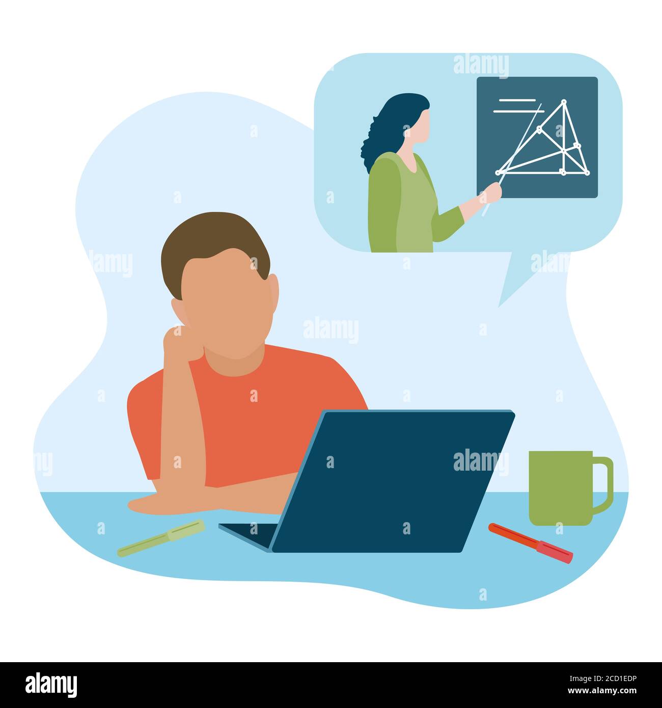 Vector illustration Distance education. Distance learning. Online ...