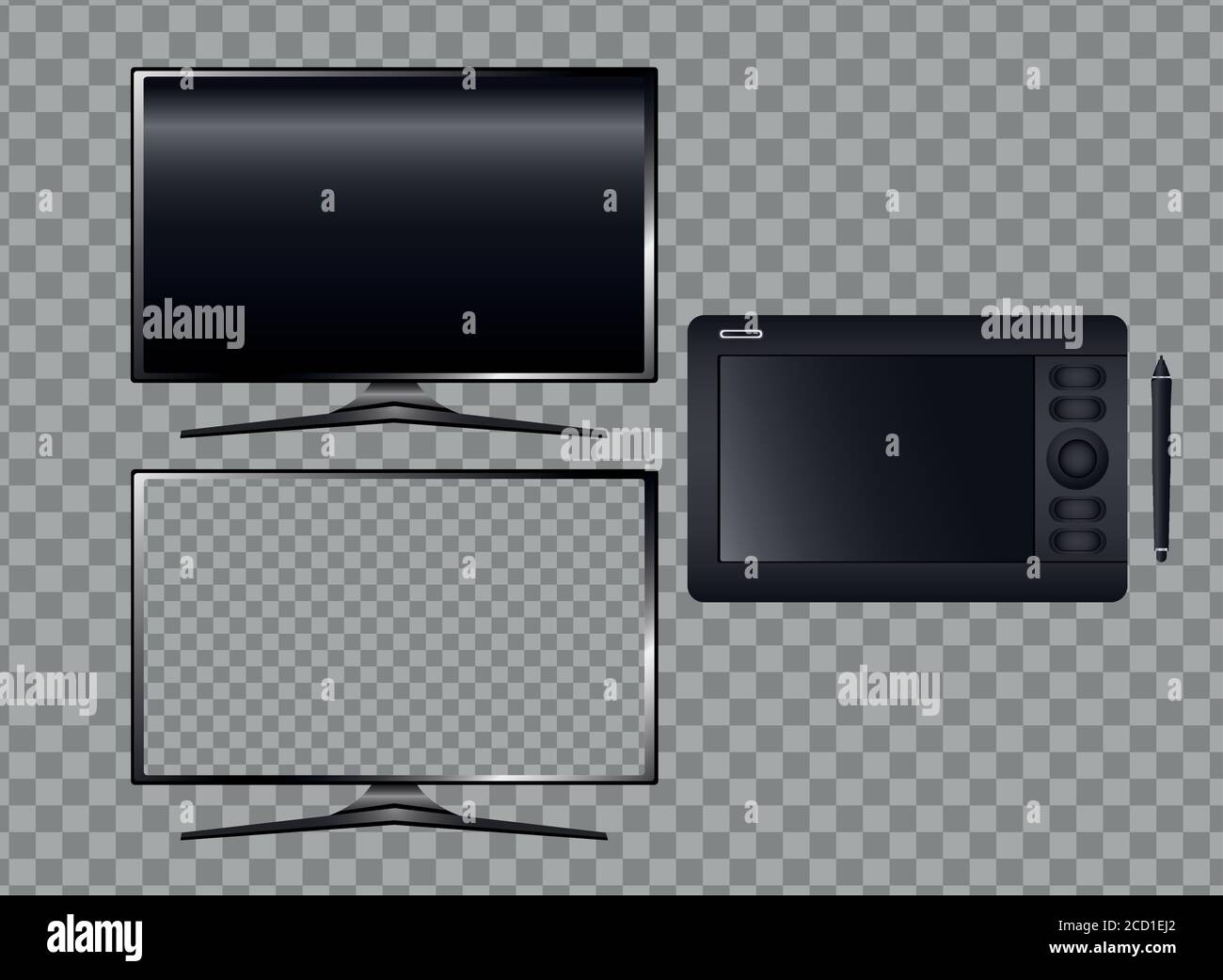 computers monitors displays with camera devices vector illustration ...