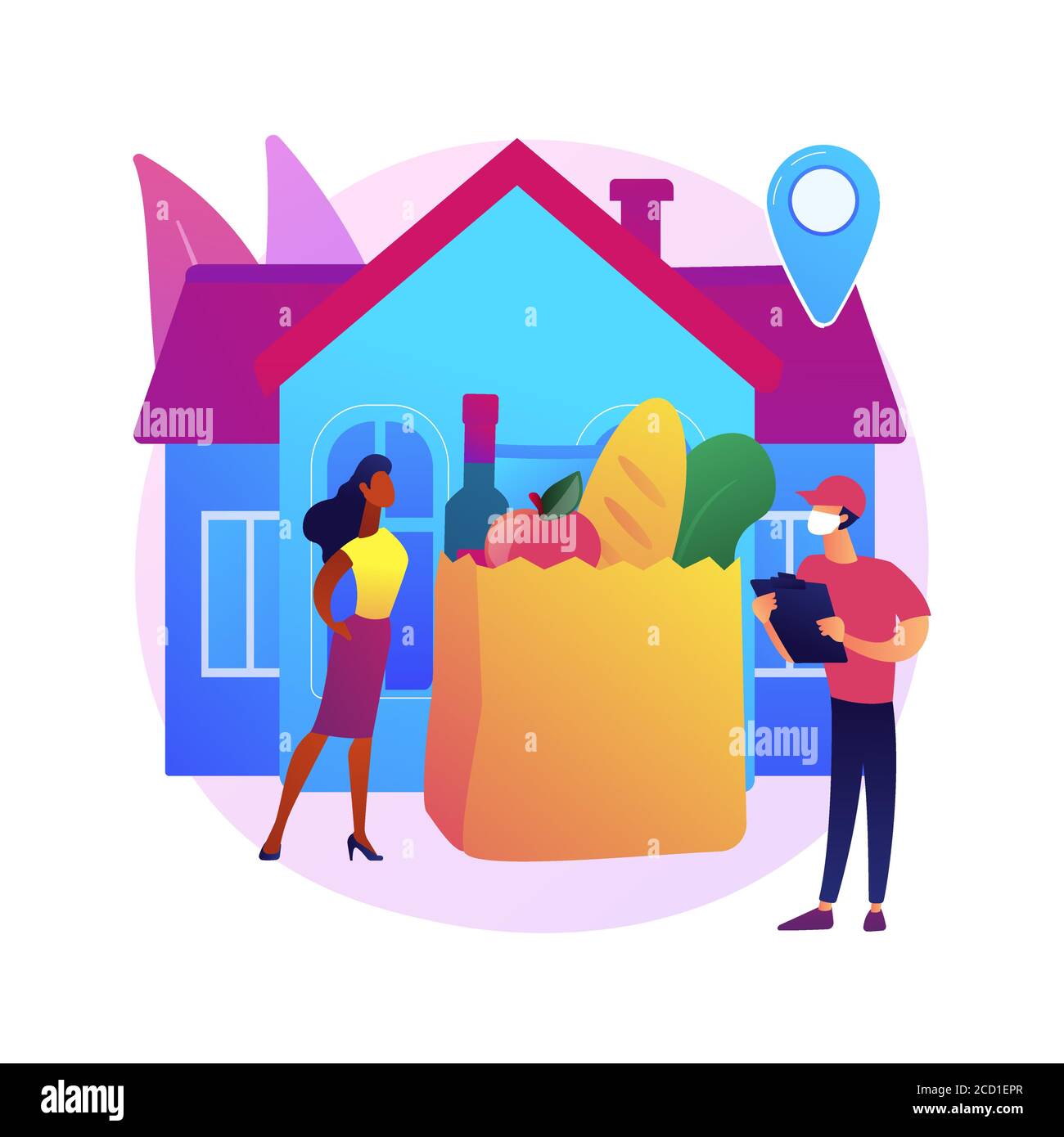 Grocery delivery service abstract concept vector illustration Stock ...