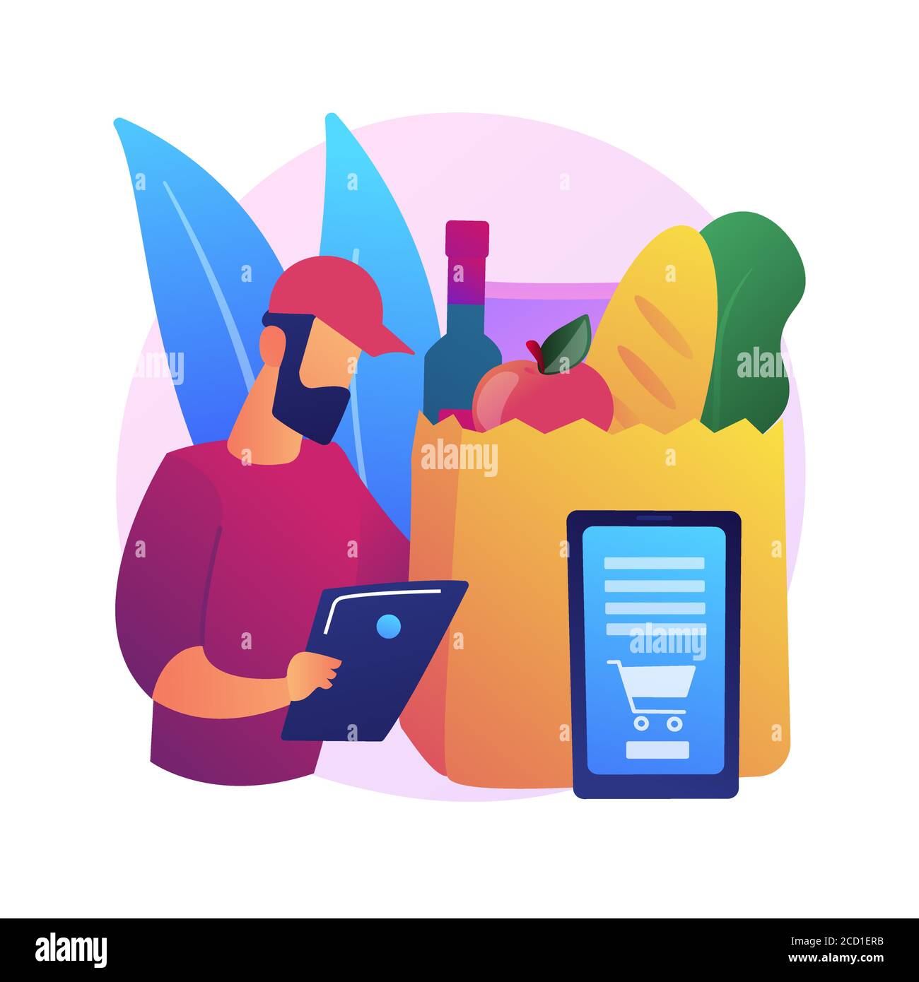 Grocery pick up service abstract concept vector illustration Stock ...