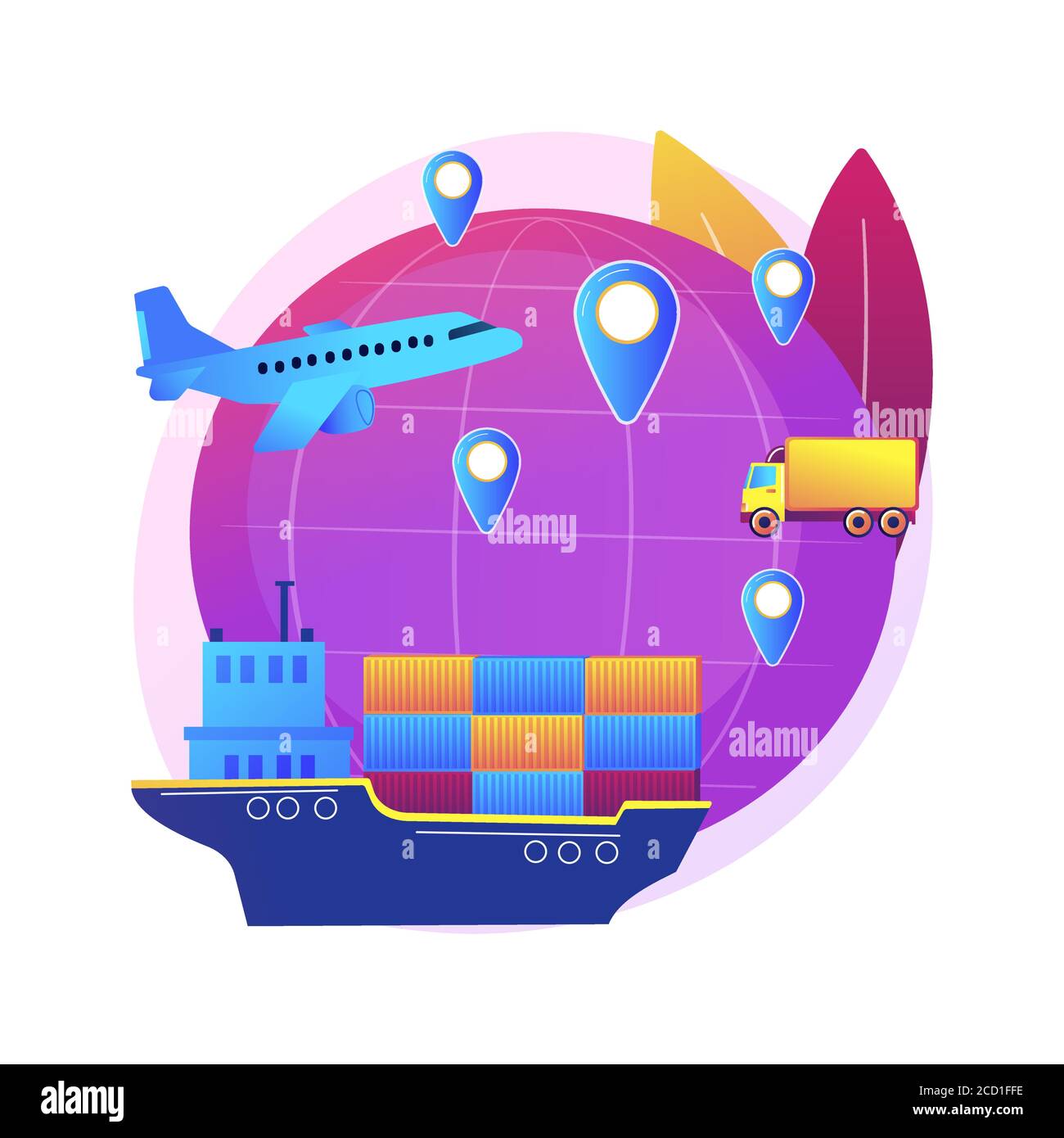 Global transportation system abstract concept vector illustration Stock ...
