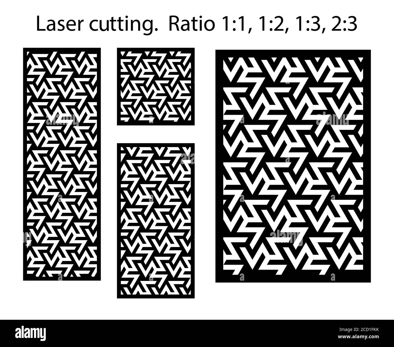 Laser pattern. Decorative vector panels for laser cutting. Template for ...