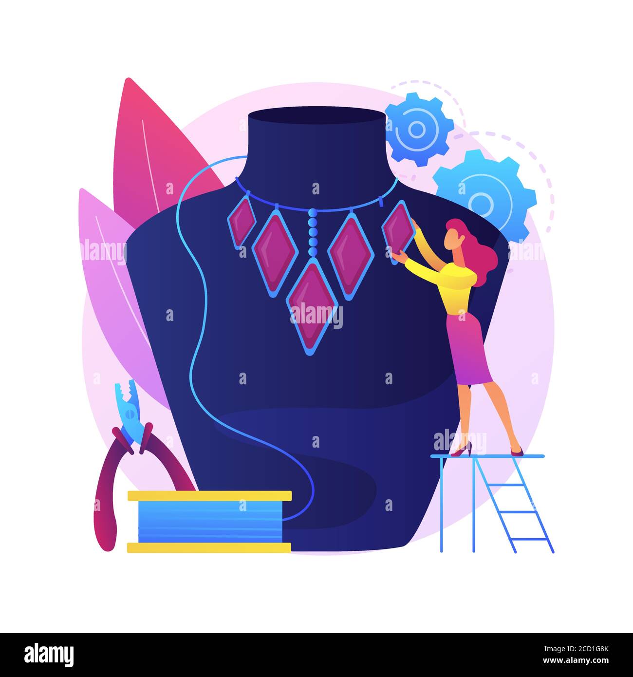 Handmade Jewelry abstract concept vector illustration Stock Vector ...