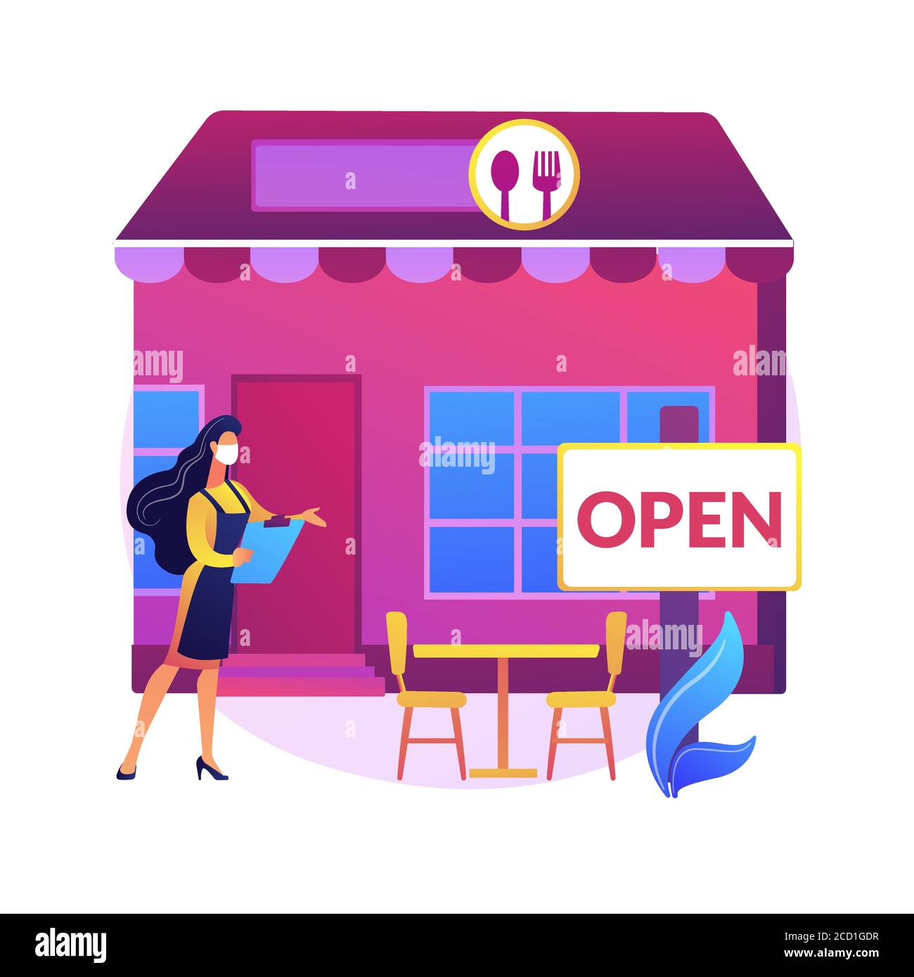 Restaurants reopening abstract concept vector illustration Stock Vector ...