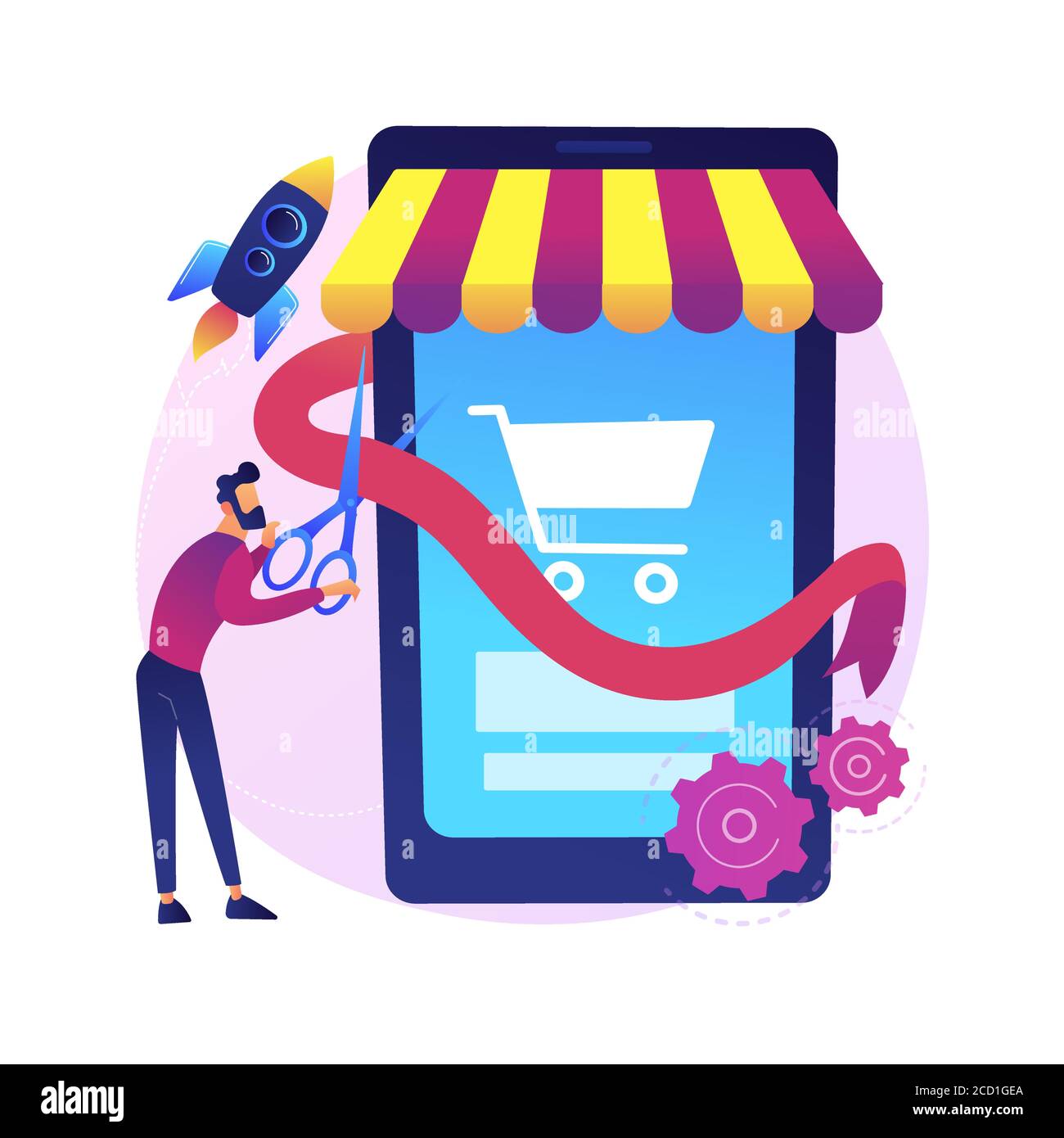 Start and launch your online store abstract concept vector illustration ...