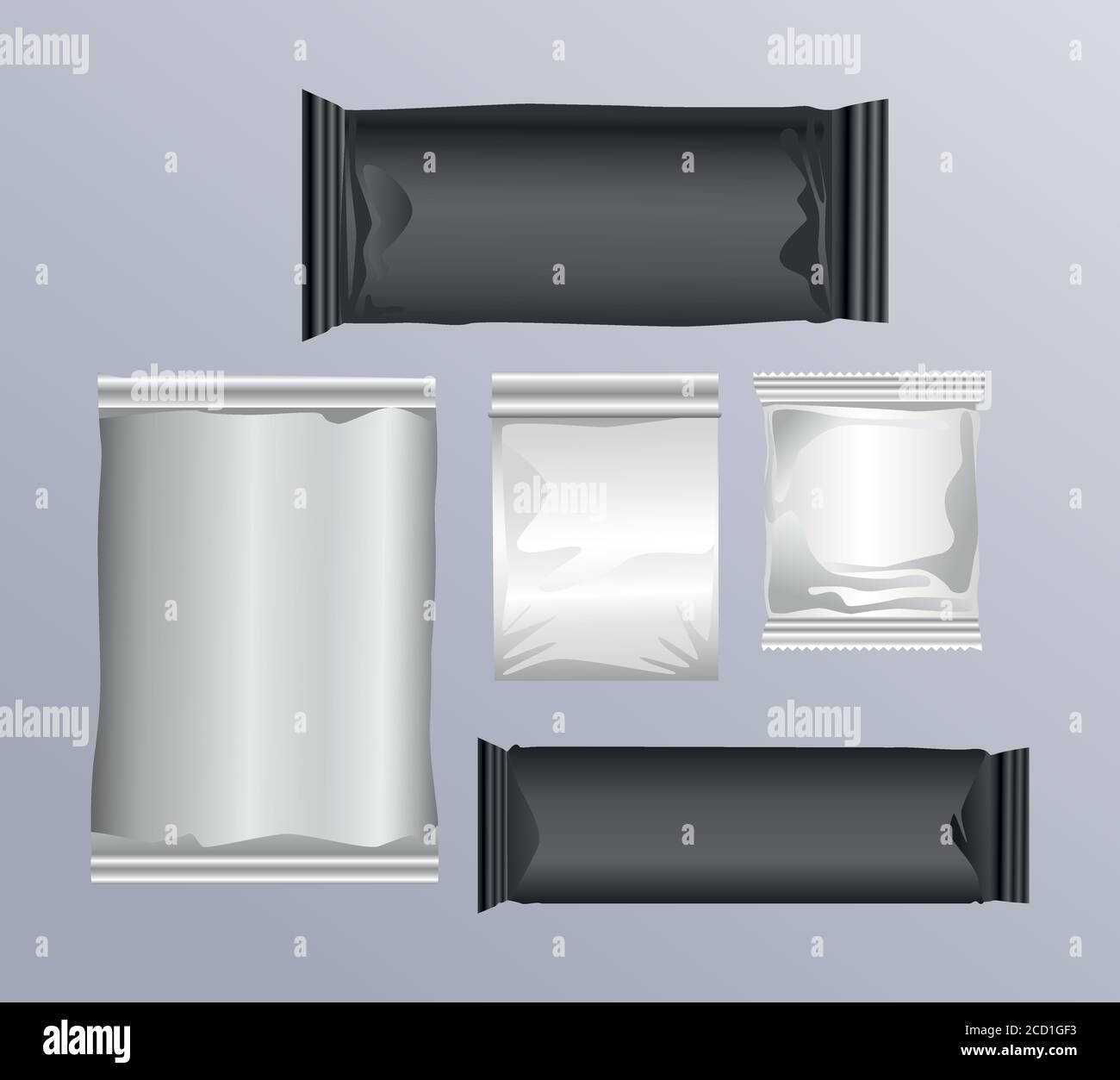 gray and black packings bags and sachets products icons vector ...