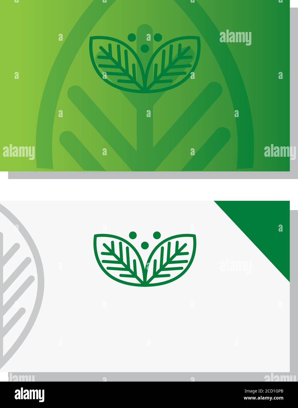 business cards mockup, with sign of green company, corporate identity ...