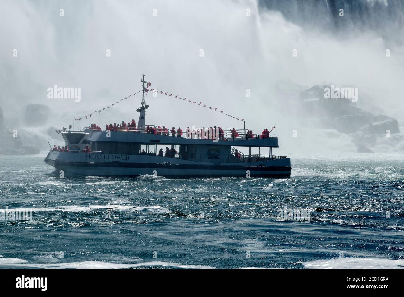 The Hornblower tourist boats at Niagara Falls, Ontario, Canada Stock ...