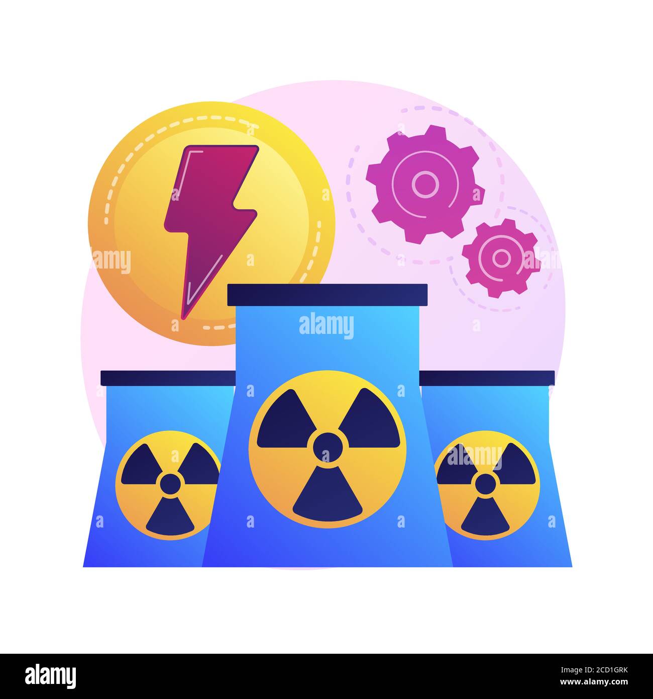 Nuclear power plant, atomic reactors, energy production vector concept ...