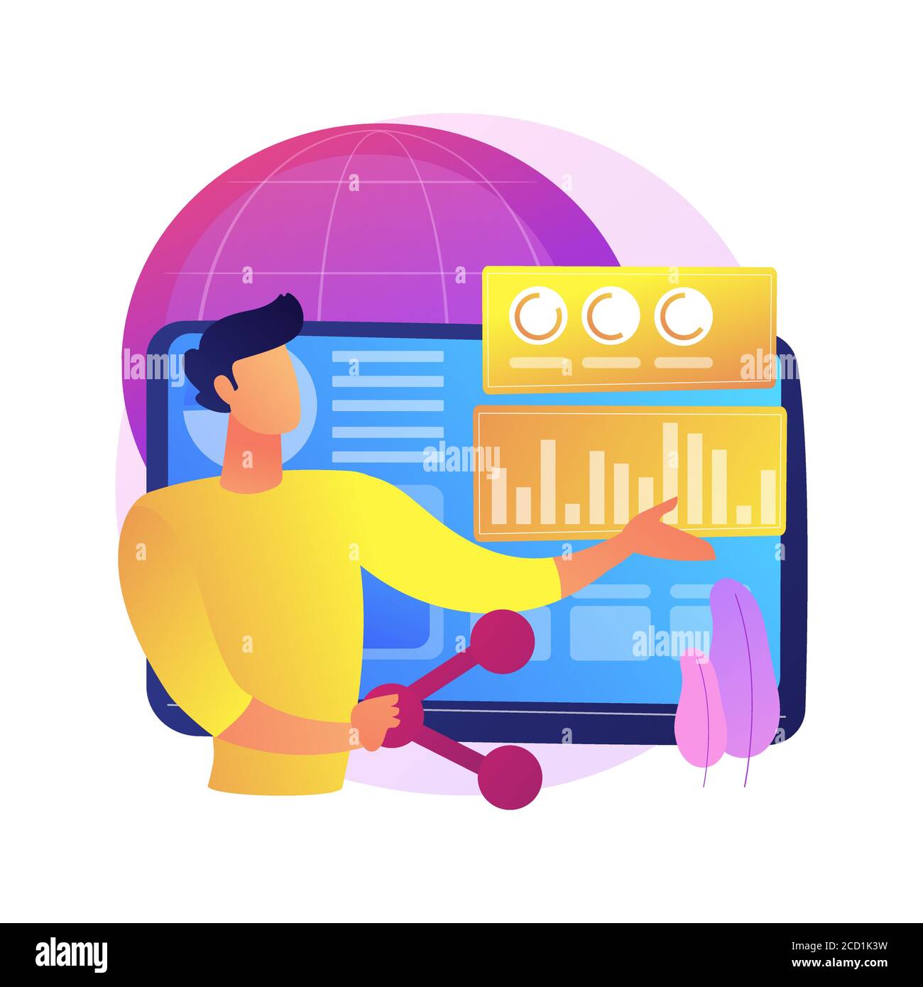 Climate data share and use abstract concept vector illustration Stock ...