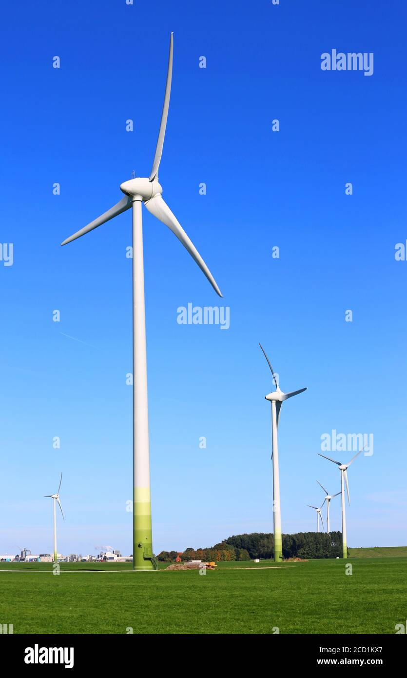 Blue sky and wind turbine hi-res stock photography and images - Alamy