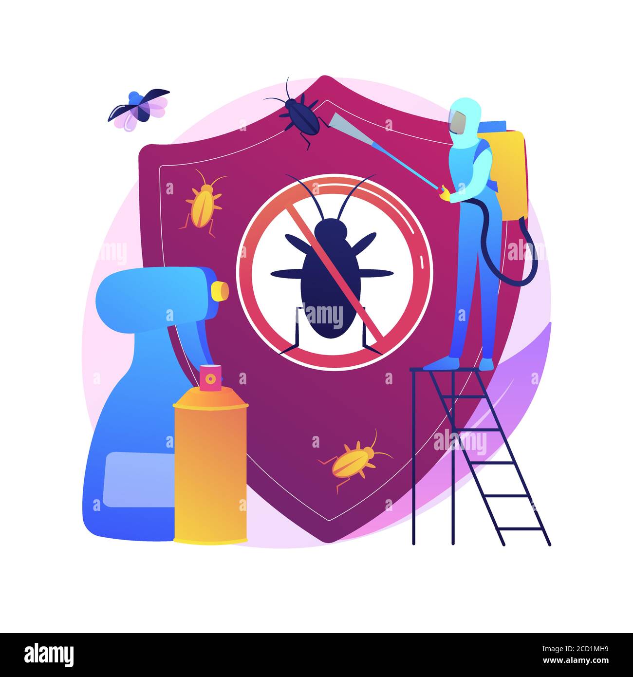 Home pest insects control abstract concept vector illustration Stock ...