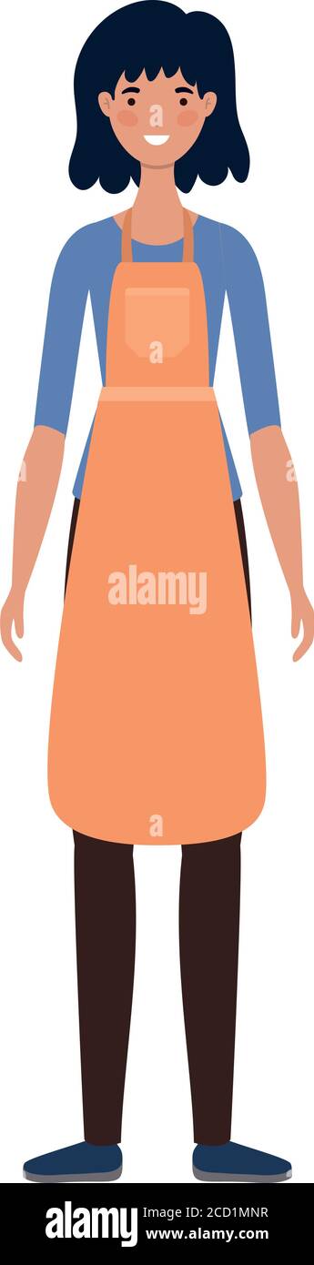saleswoman cartoon with apron design of Shopping commerce and market ...