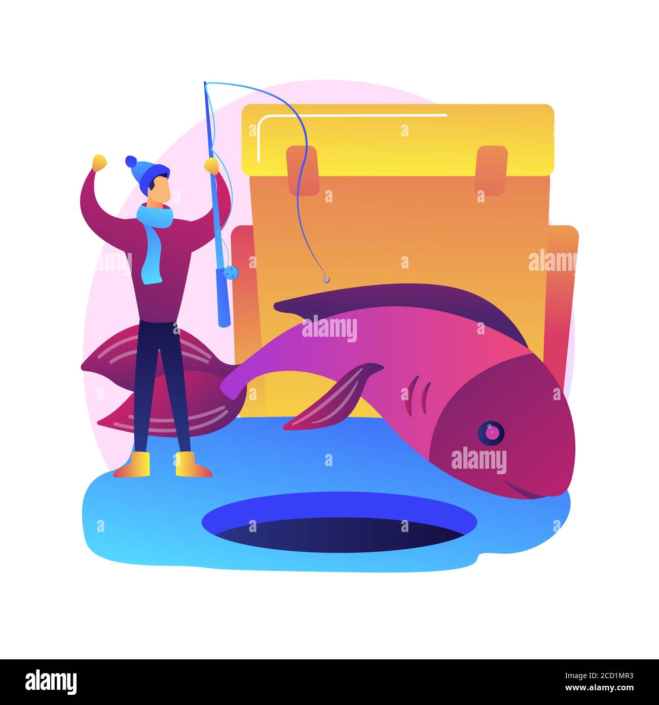 Ice fishing abstract concept vector illustration Stock Vector Image ...
