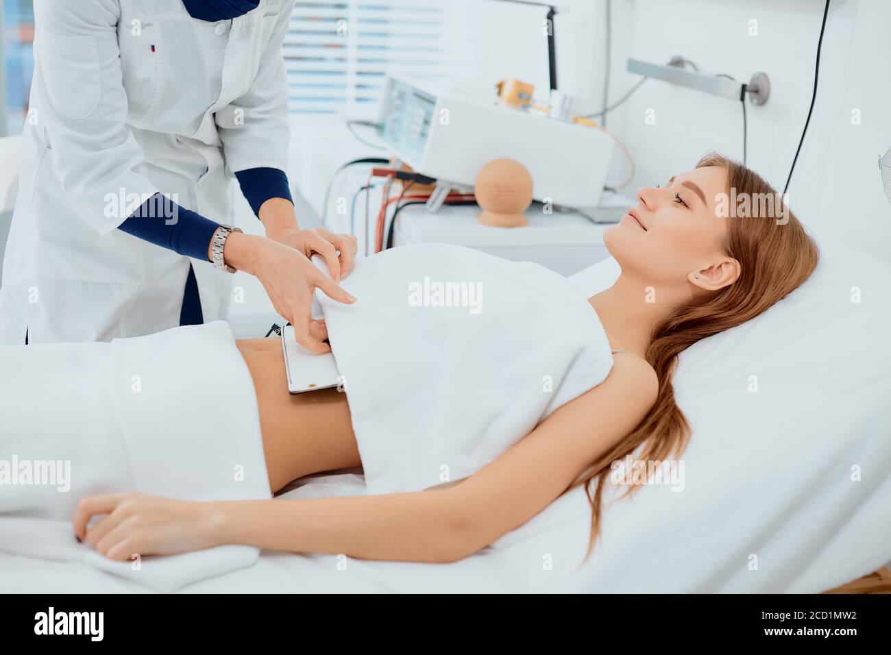 preparing to take analyzes, treatment of stomach in room of hospital ...