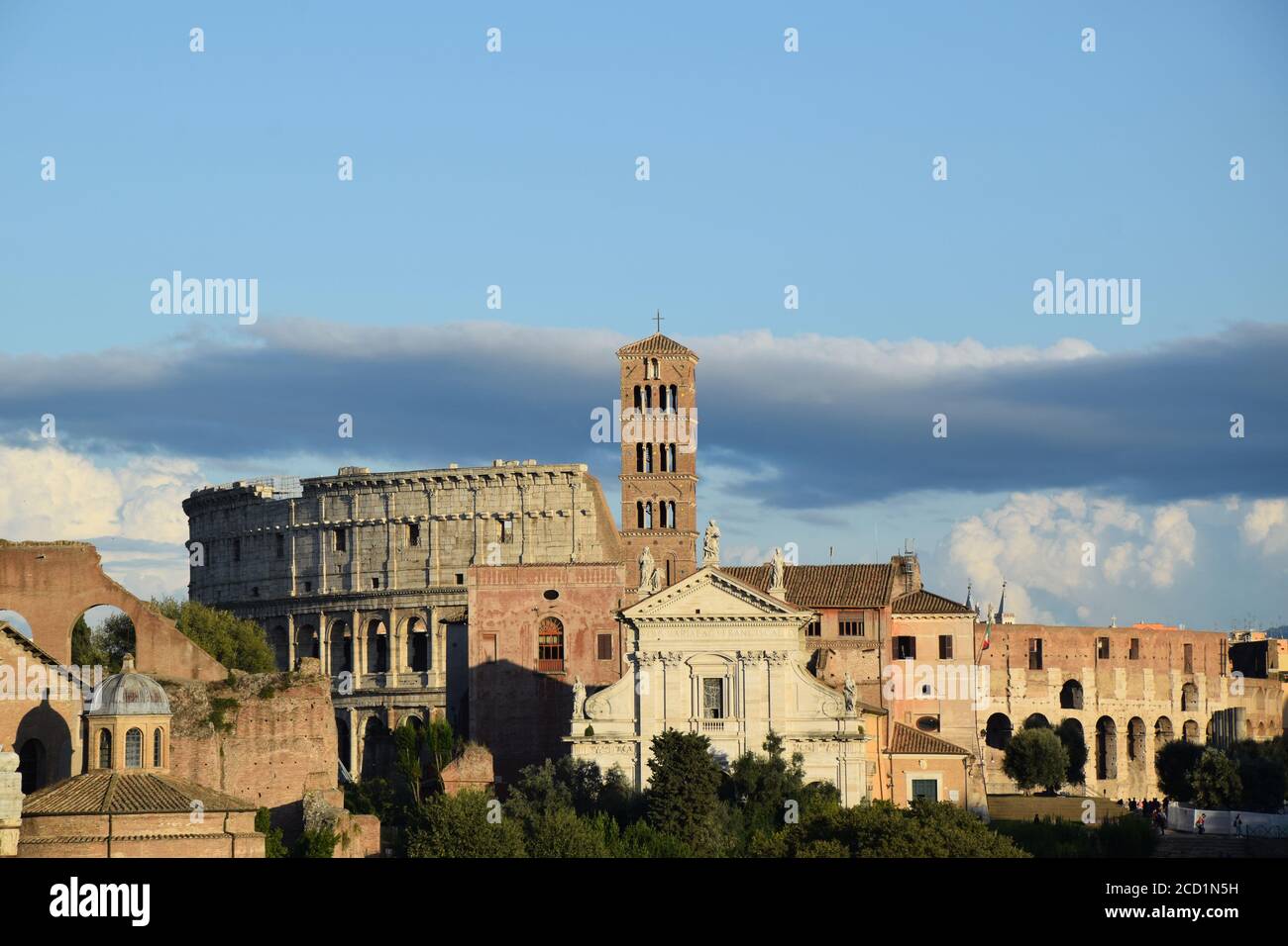 Colosseum and Basilica di Francesca Romana - Forum Romanum in Rome ...