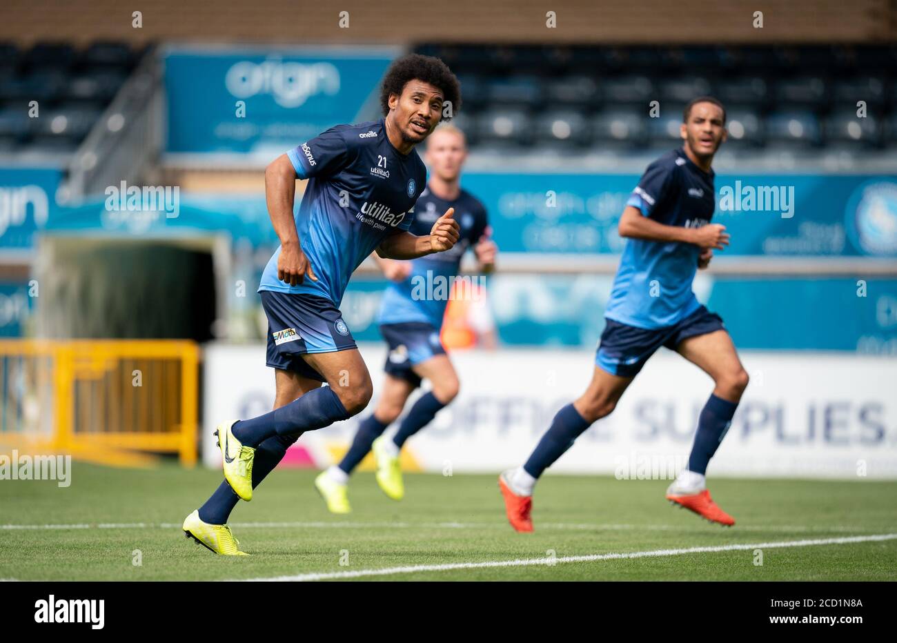 High Wycombe, UK. 25th Aug, 2020. Darius Charles of Wycombe Wanderers ...