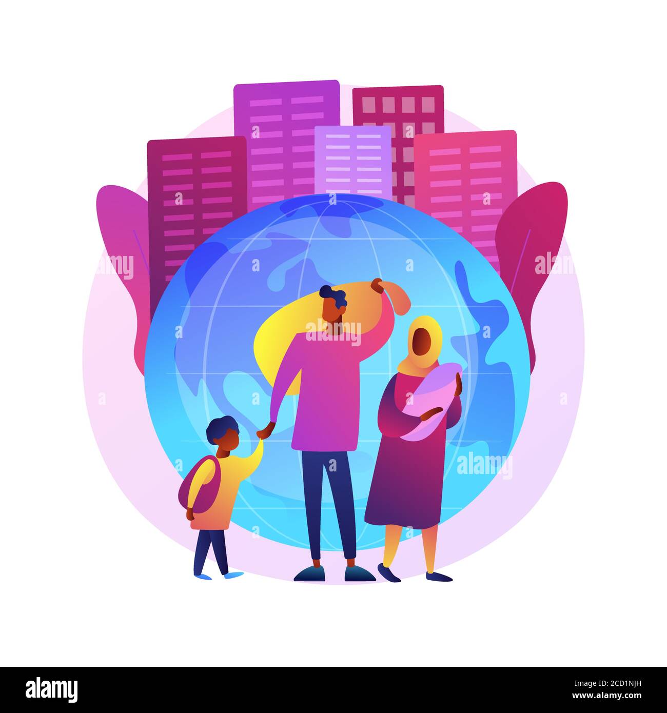 Family migration abstract concept vector illustration Stock Vector ...